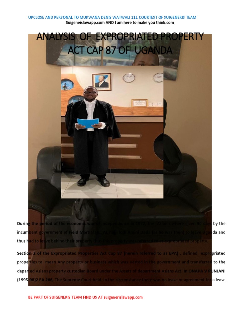 Expropriated Properties Discussion in Uganda by Watwali The 111-1 | PDF ...