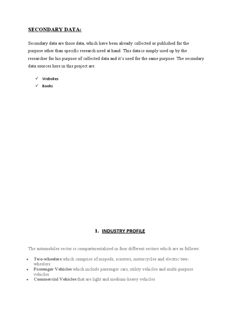 Secondary Data | PDF | Car | Motorcycle