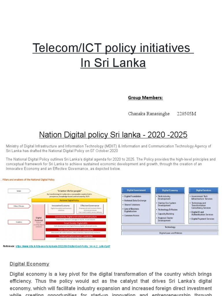 Telecom - ICT Policy Initiatives in Sri Lanka | PDF | E Government ...