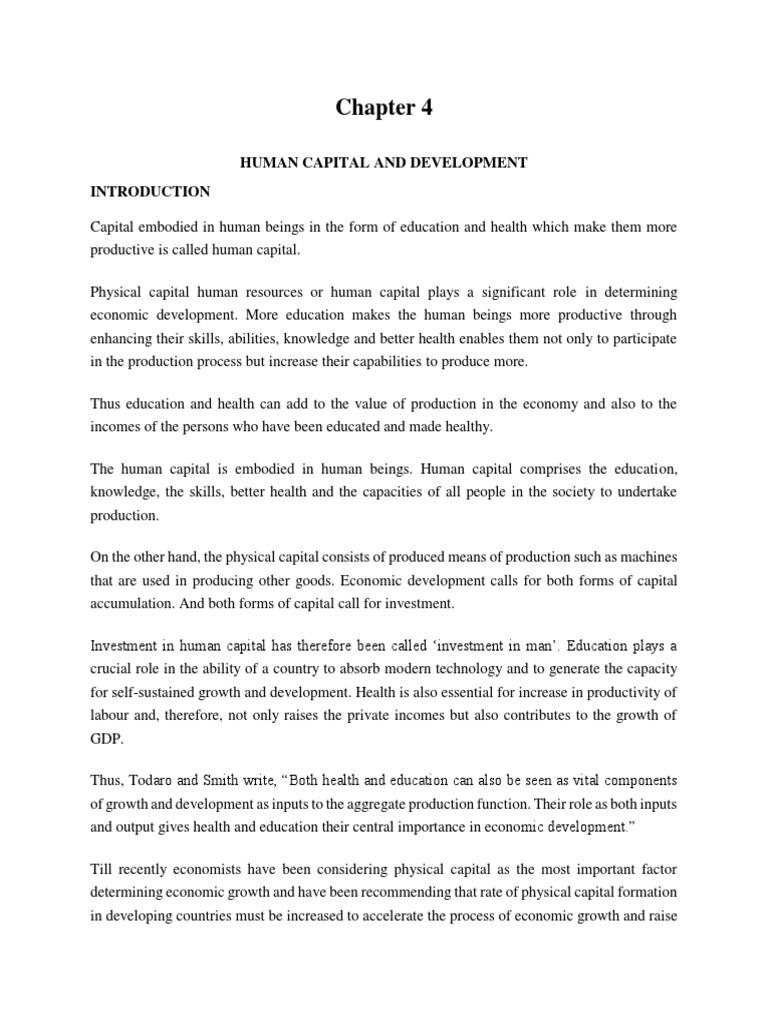 Chapter 4 Updated Module in ECO 310 Human Capital and Development | PDF