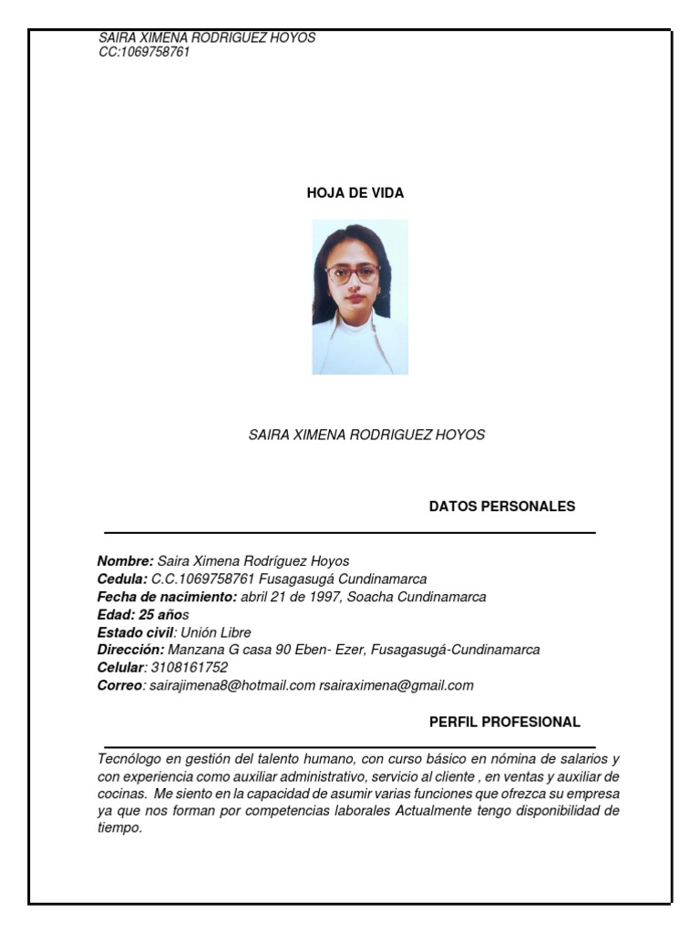 Hoja de Vida, Ximena Rodríguez Ruta PDF | PDF