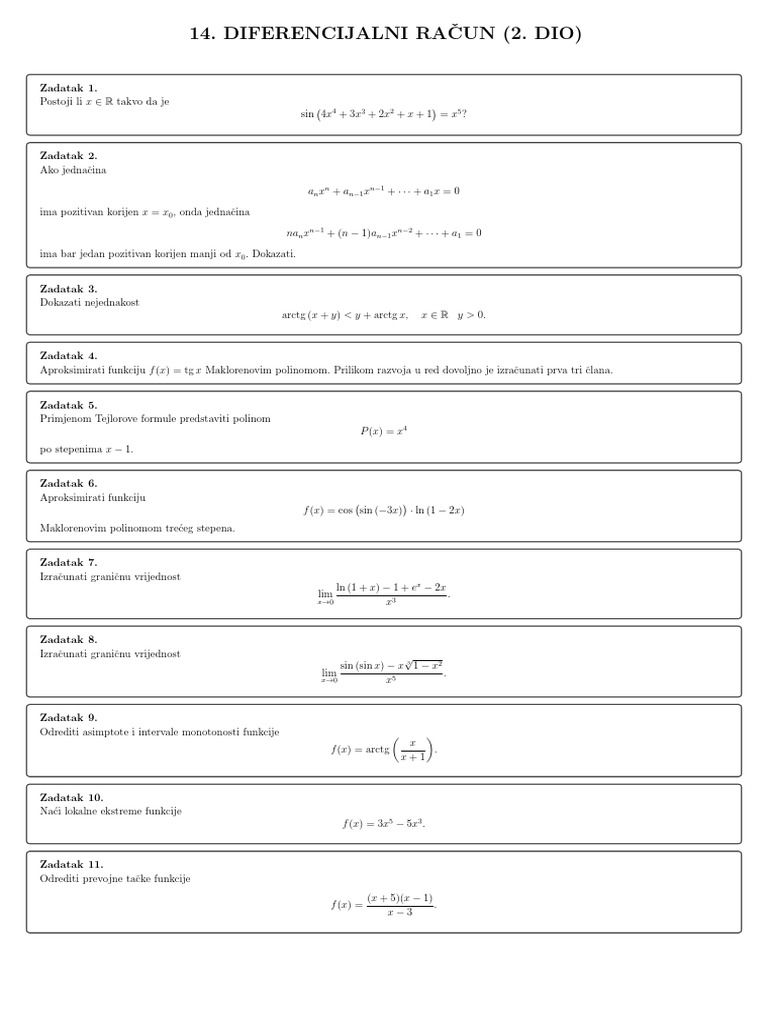 Diferencijalni Račun (2. Dio) | PDF