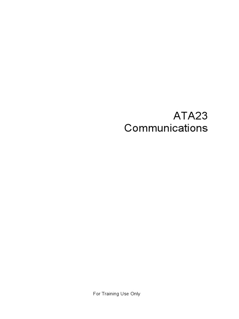 ATA 23 Communication Systems | PDF | High Frequency | Very High Frequency