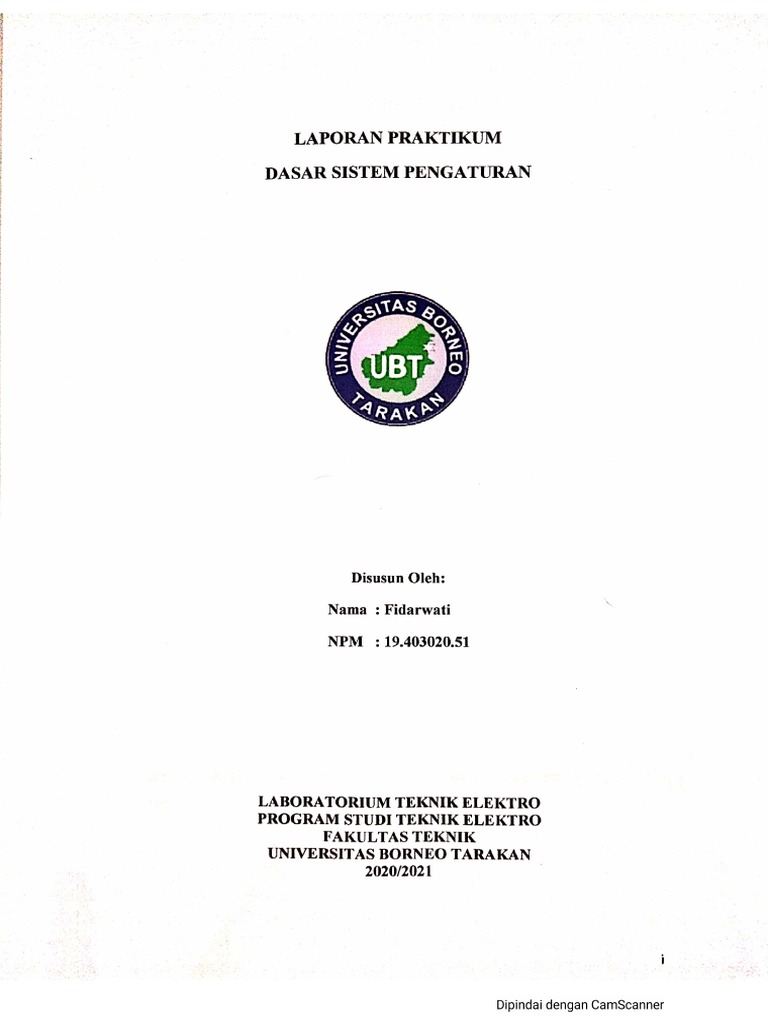 Laporan Resmi Praktikum Dasar Sistem Pengaturan - 093845 | PDF