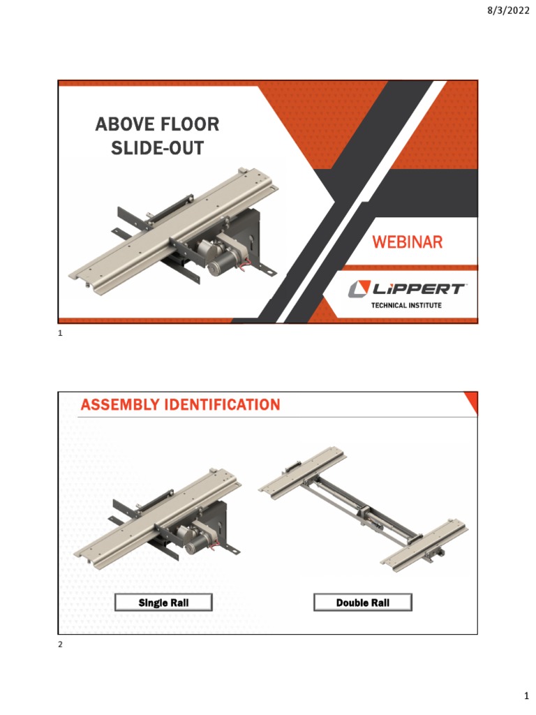 Above Floor Slide-Out Webinar V1 Handout | PDF | Screw | Components