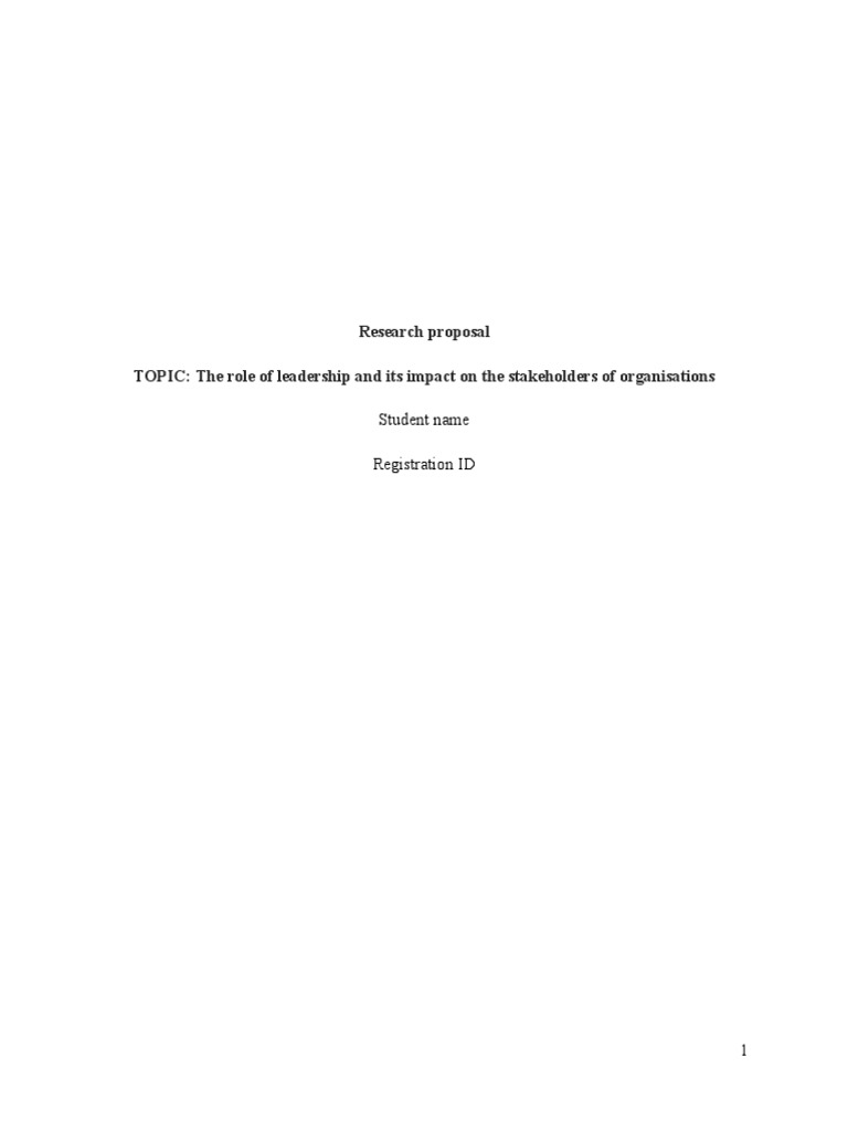 Research Proposal 2 | PDF | Leadership | Organizational Culture