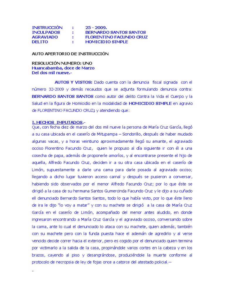 Homicidio Simple | PDF | Derecho penal | Estatuto de limitaciones