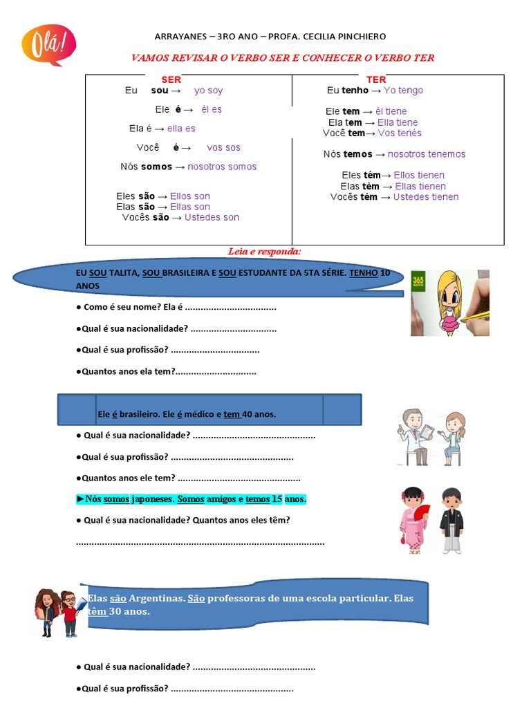 3 Verbos Ser e Ter | PDF