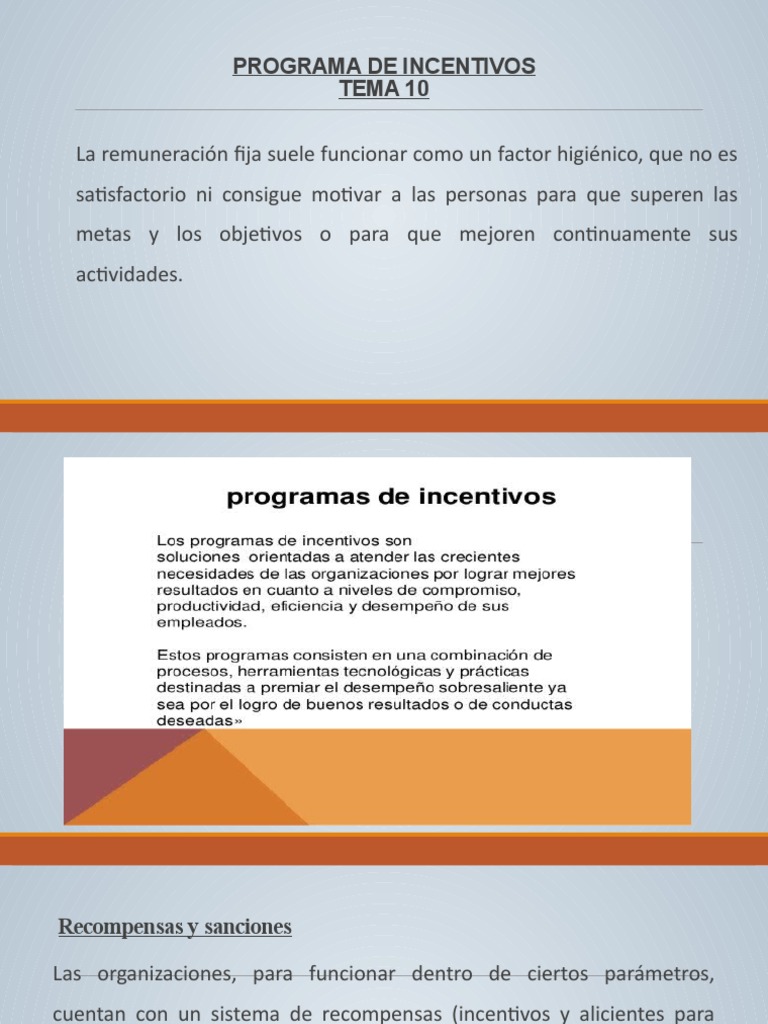 Tema 10 Programa de Incentivos GCH | PDF | Salario | Comportamiento
