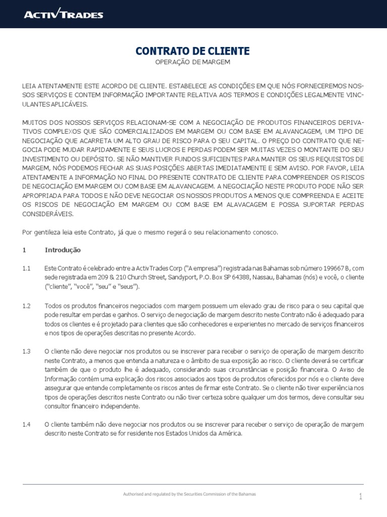 At PT Customer Agreement Bahamas | PDF | Internet | Vírus de computador