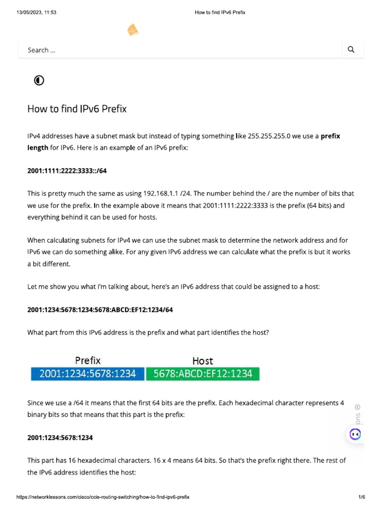How To Find IPv6 Prefix | PDF
