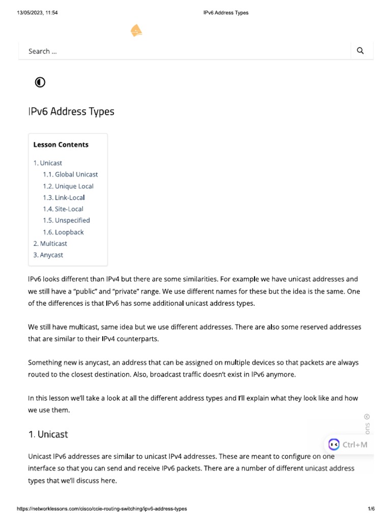 Ipv6 Address Types Pdf