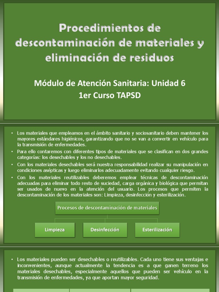 Tema6 Descontaminación de Materiales | Descargar gratis PDF | Esterilización (Microbiología ...