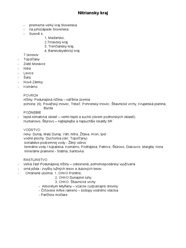 Nitriansky Kraj | PDF