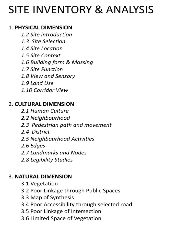 Site Inventory and Analysis Overview | PDF | Home & Garden | Science ...