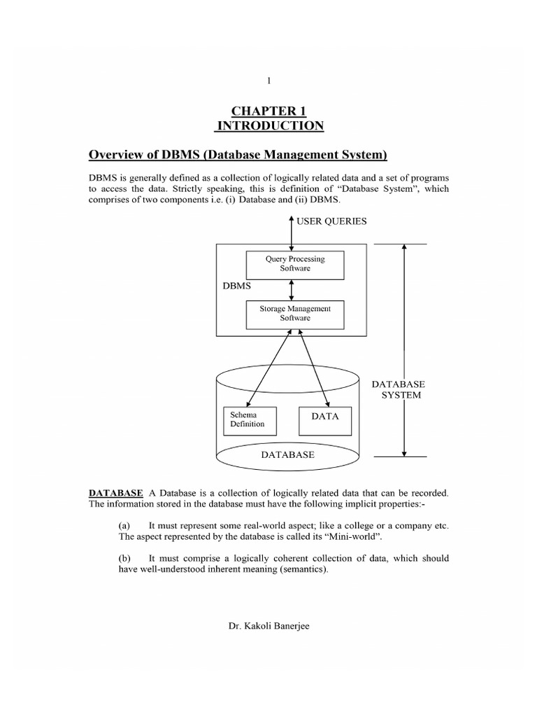 DBMS Unit 1 | PDF