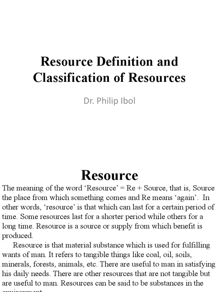 Introduction To Resources Download Free Pdf Agriculture Resource