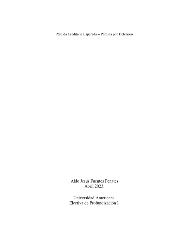 Pérdida Financiera en PYMES: Deterioro de Activos | PDF | normas ...