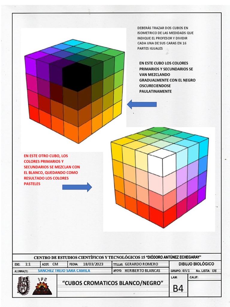 Lamina B4 Cubos Cromaticos (Con Indicaciones) | PDF