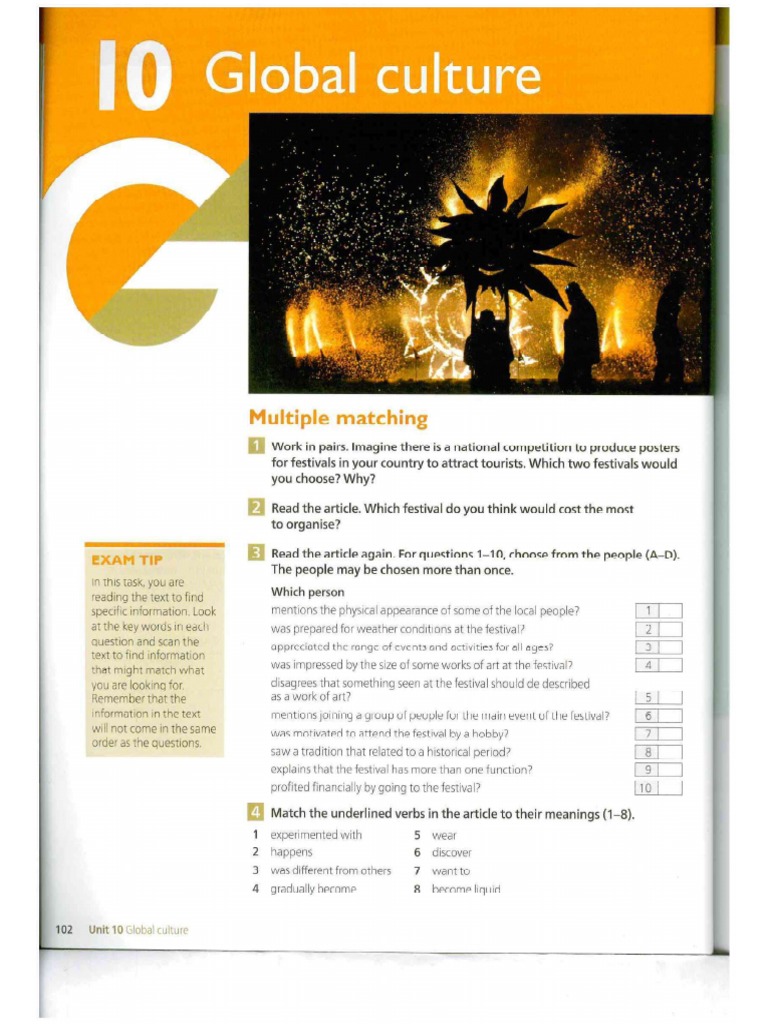 Festivals Reading B1 B2 Multiple Matching | PDF