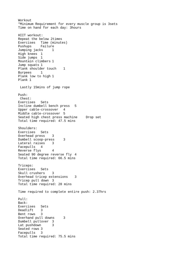 Comprehensive 15-Day Workout Plan | PDF