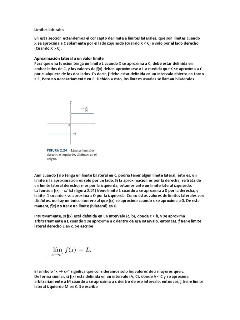 Definición y Teoremas de Límites Laterales | PDF