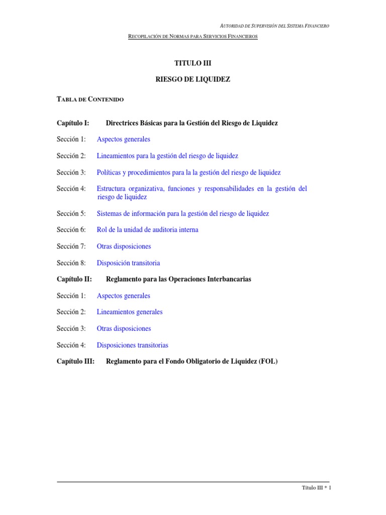 Asfi Riesgo de Liquidez - L03T03 PDF | PDF | Auditoría | Sistema financiero