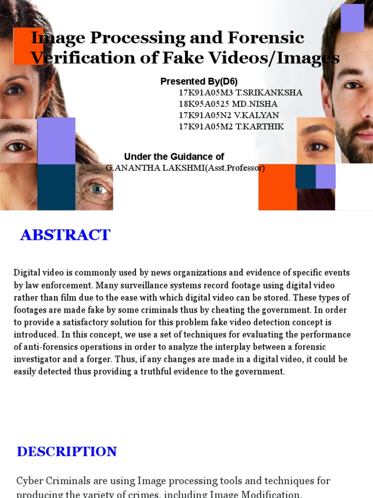 D6 ImageProcessingandForensicVerificationofFakeVideos Images-1 | PDF ...