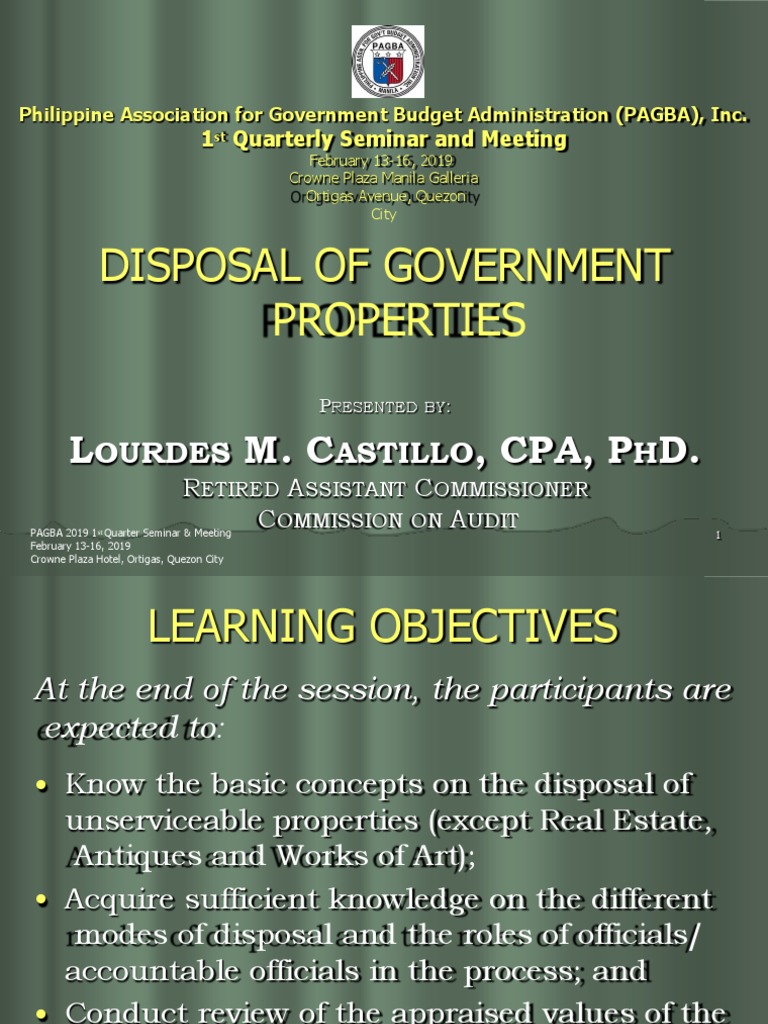 Disposal of Government Properties Guide | PDF | Property | Economies