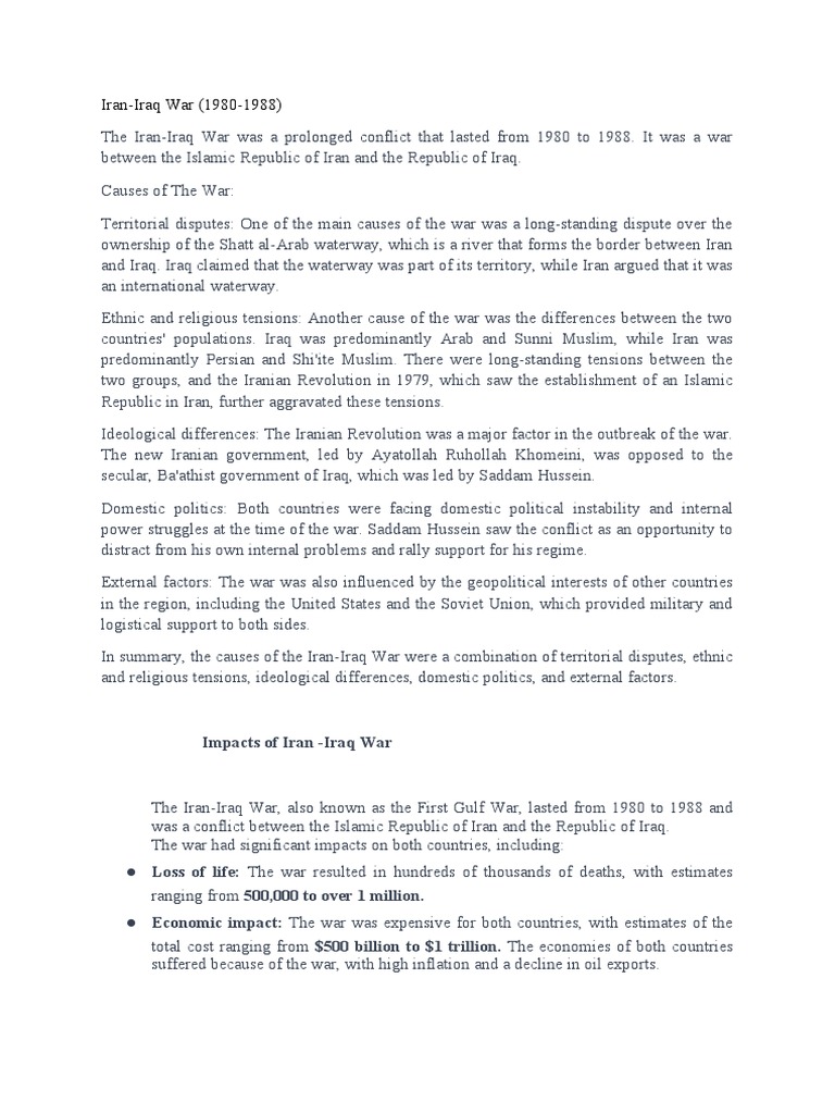 Iran-Iraq War 1980-88 | PDF | Saddam Hussein | Iranian Revolution