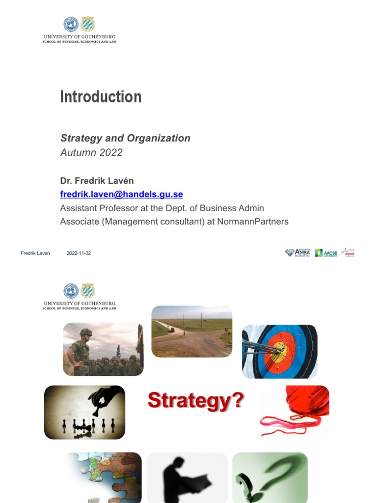 Lavén (2022) Introduction To Strategy and Organization - Documentation | PDF | Strategic ...