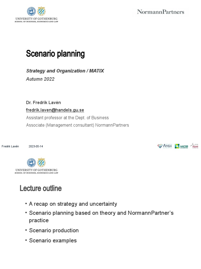 Lavén (2022) Scenario Planning - Documentation | PDF