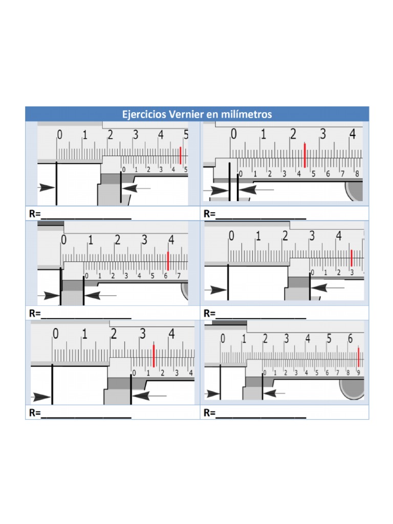 Ejercicios Vernier | PDF