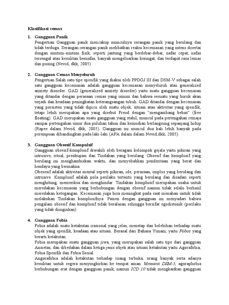 Klasifikasi Cemas | PDF