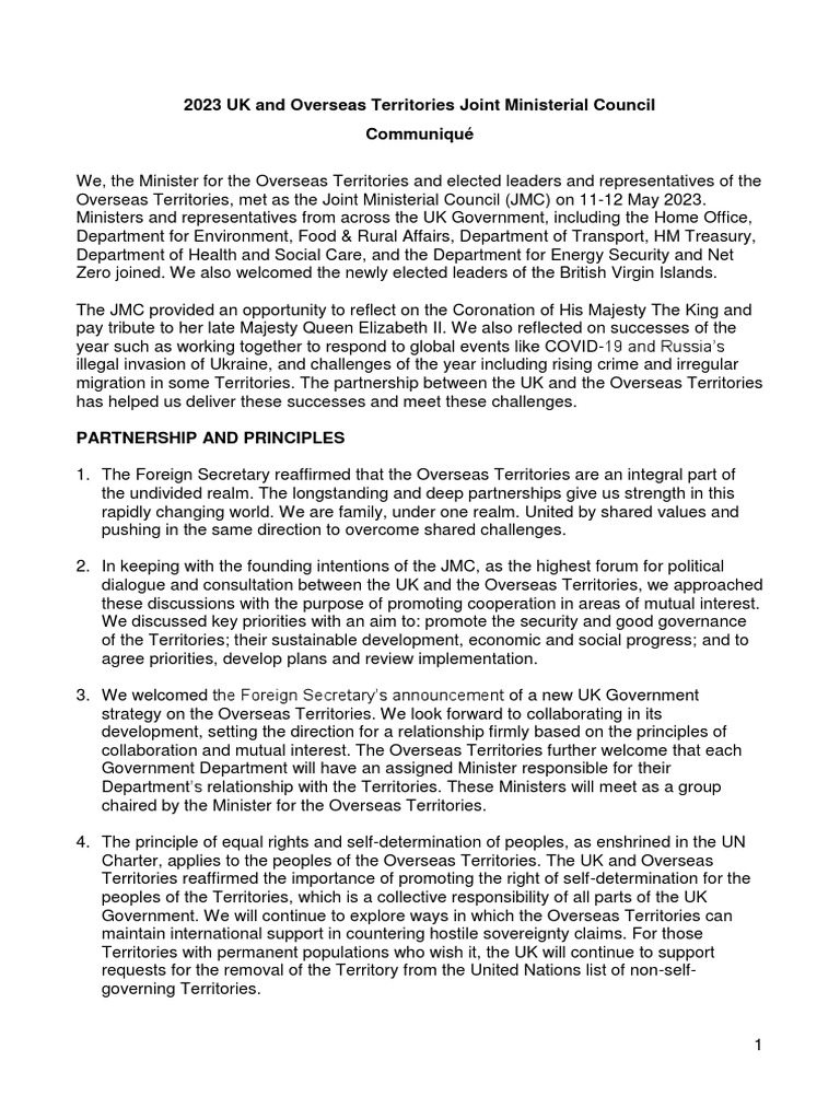 2023 Joint Ministerial Council Communique FINAL | PDF