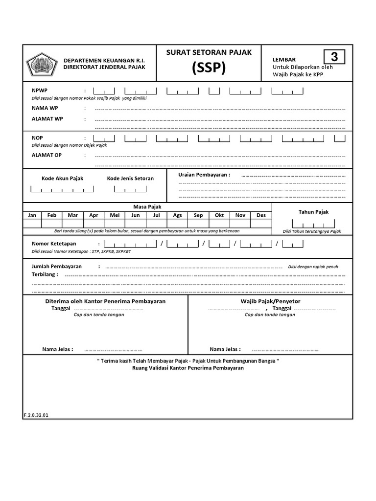 Formulir SSP | PDF