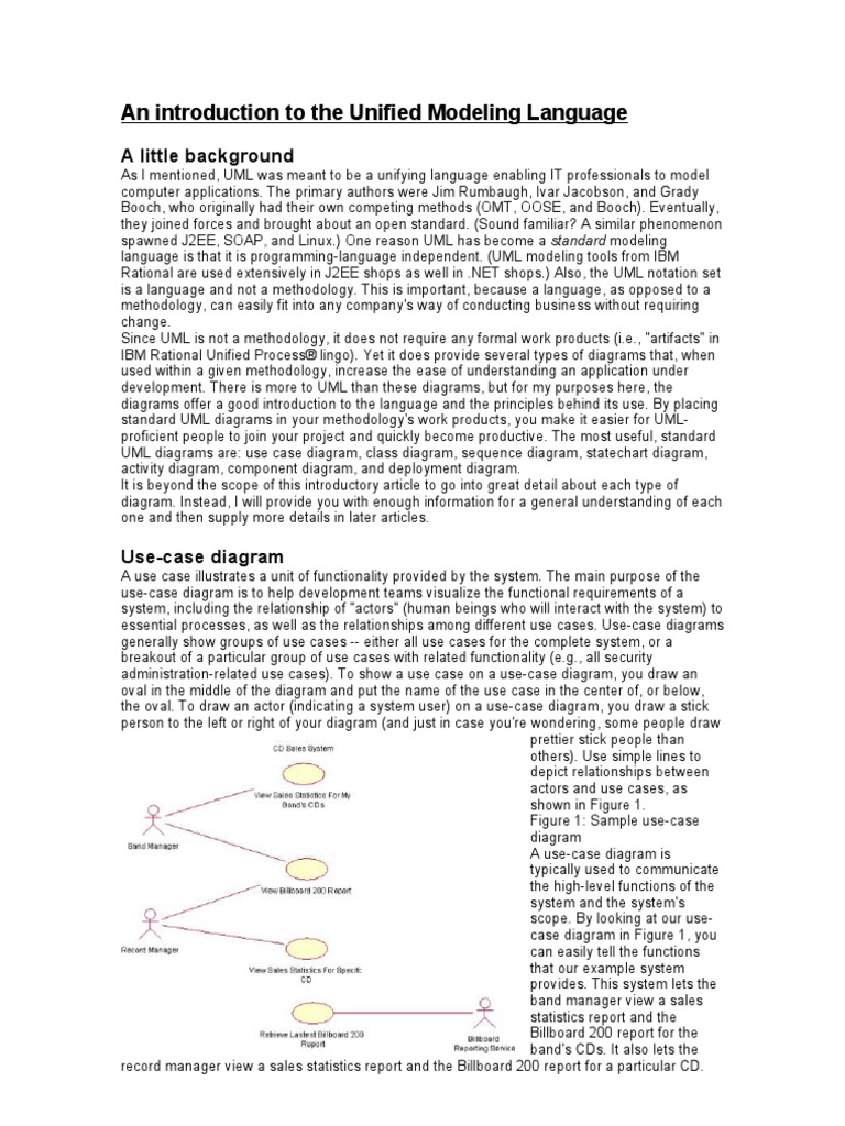 An Introduction To The Unified Modeling Language Pdf Unified Modeling Language Use Case