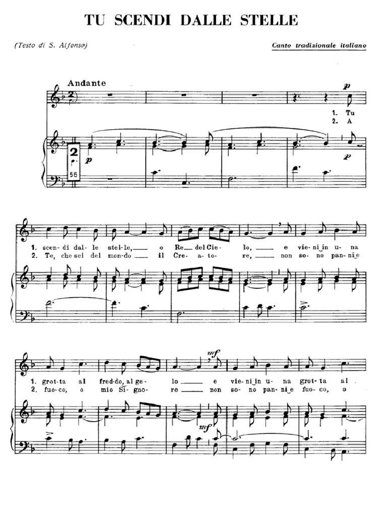 Andrea Bocelli Tu Scendi Dalle Stelle | PDF