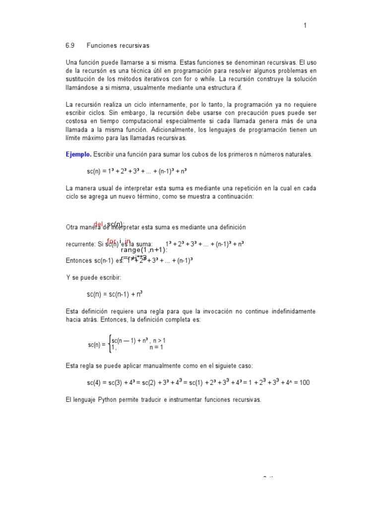 Python - Funciones Recursivas | Descargar gratis PDF | Python (lenguaje de programación ...