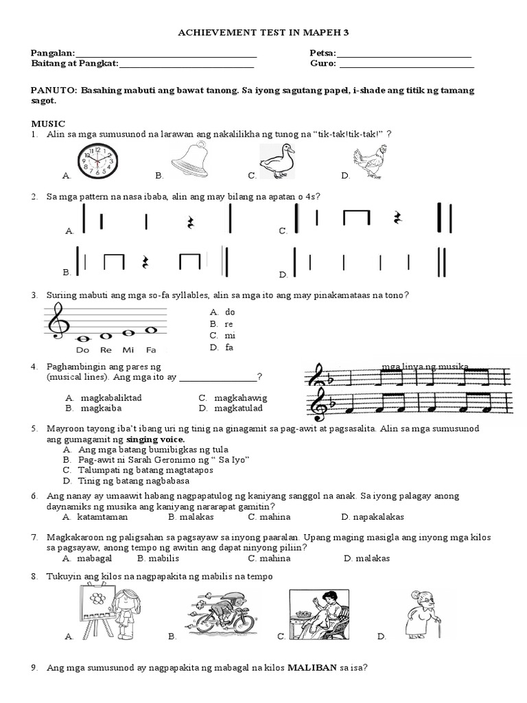 2019 MAPEH Baler - Grade 3 | PDF