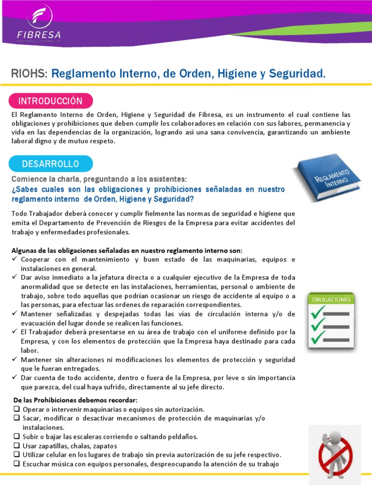 Reglamento Interno de Orden Higiene y Seguridad PDF | PDF