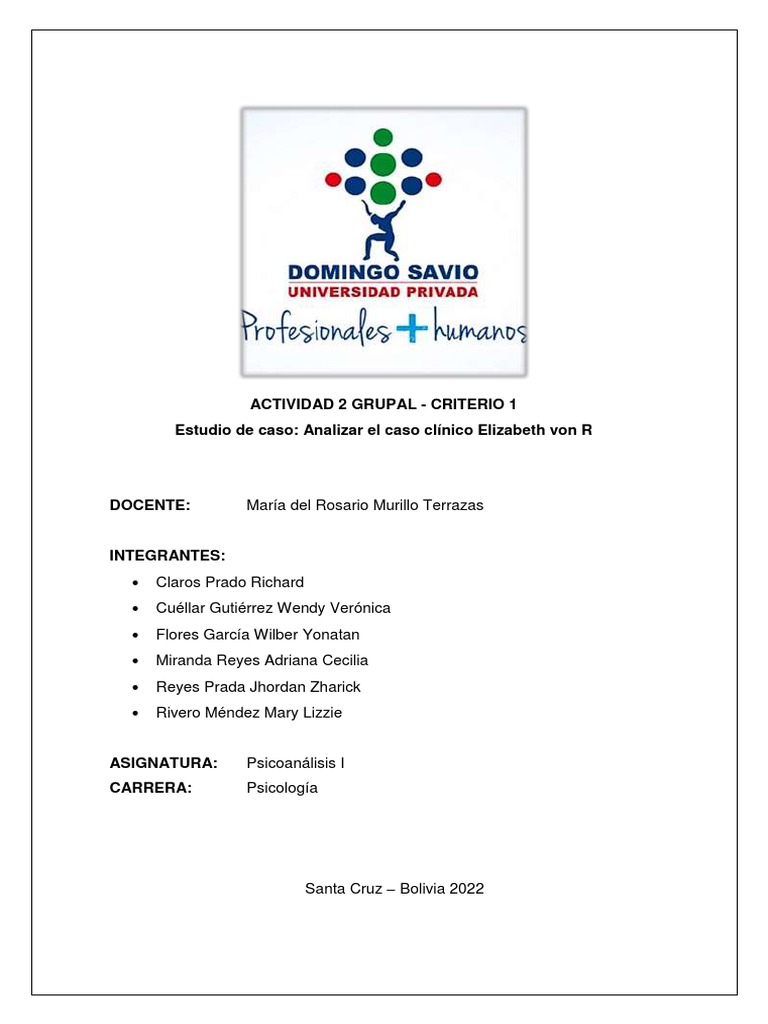 Actividad 2 Grupal - Estudio de Caso Elizabeth Von R PDF | PDF ...