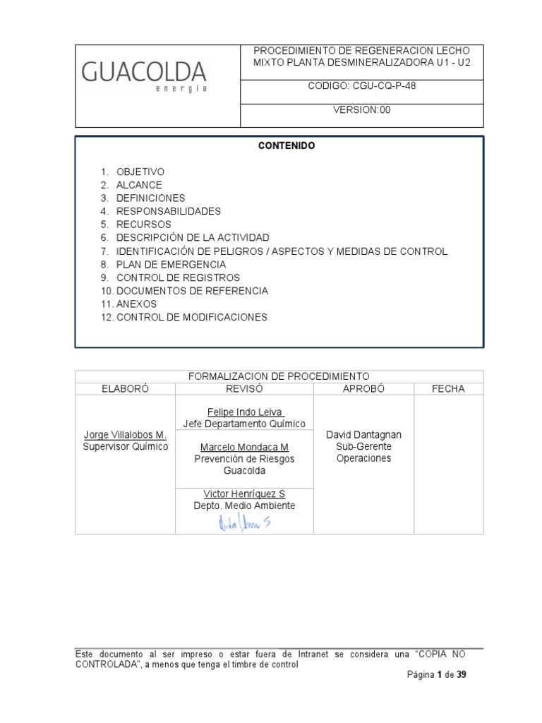 CGU-CQ-P-48 Regeneracion Lecho Mixto PLanta Desmineralizadora U12 Rev ...