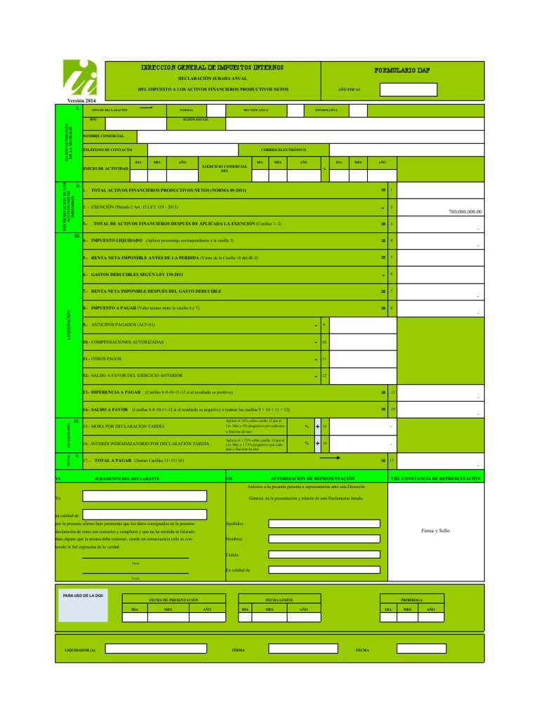 Declaración Anual Del Impuesto A Los Activos Financieros Productivos ...