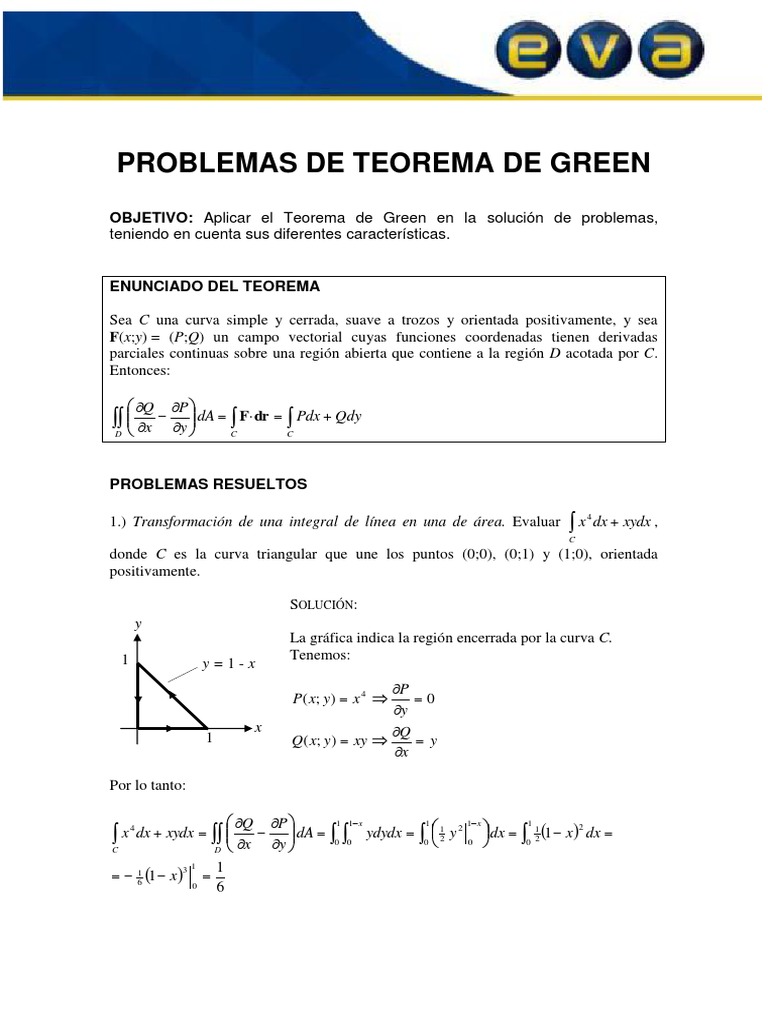 Problemas Resueltos del Teorema de Green | PDF