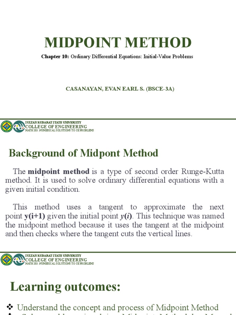 MIDPOINT | PDF | Numerical Analysis | Mathematics