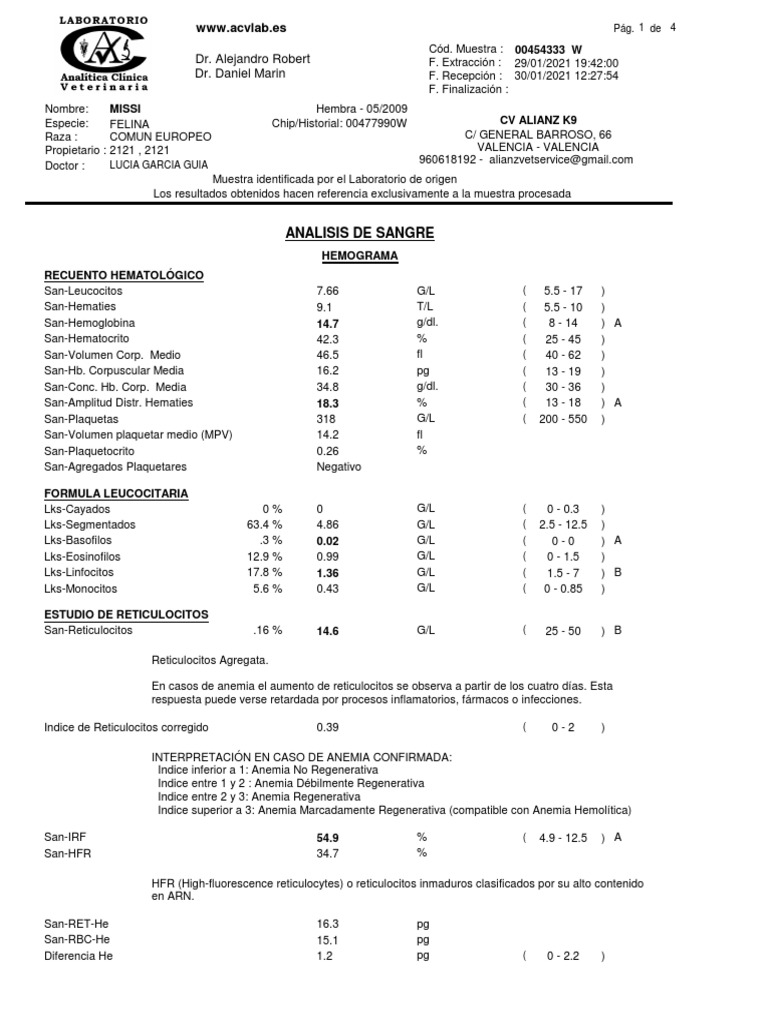Analisis de Sangre | PDF | Hematología | Inmunología