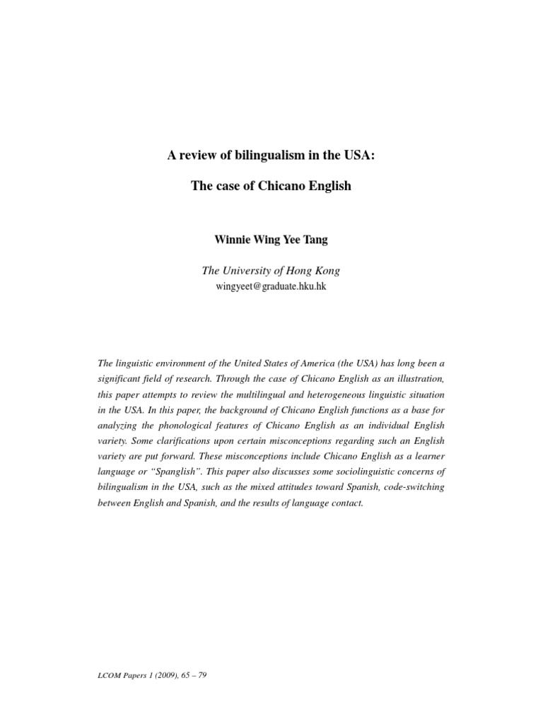 Chicano Eng | PDF | English Language | Multilingualism