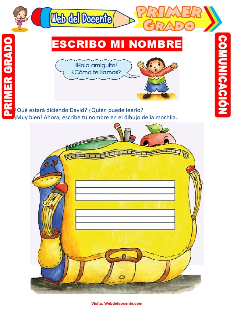 Escribo Mi Nombre para Primero de Primaria | PDF