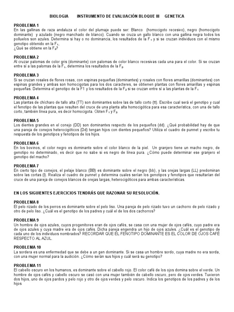 Biologia Bloque Iirepaso de Genetica | PDF